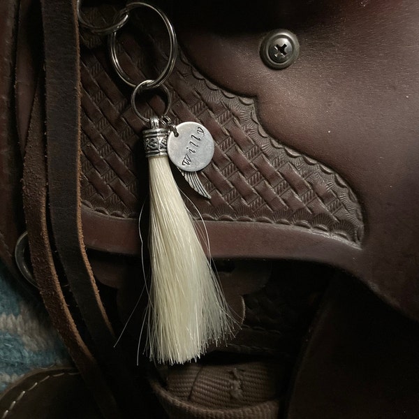 Tassel Horse Hair Key Chain With Personalized Name Charm by Equine ...