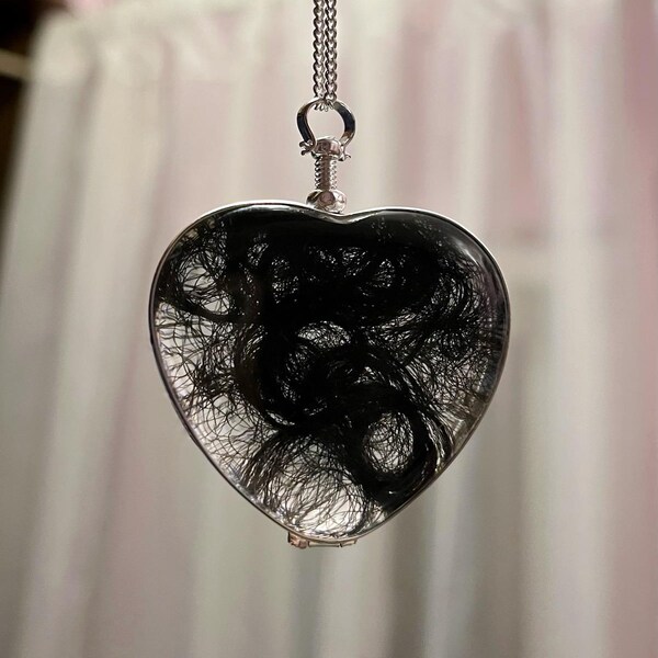 Medium Deep Fillable Silver or Gold Heart Locket Name Necklace Heart ...