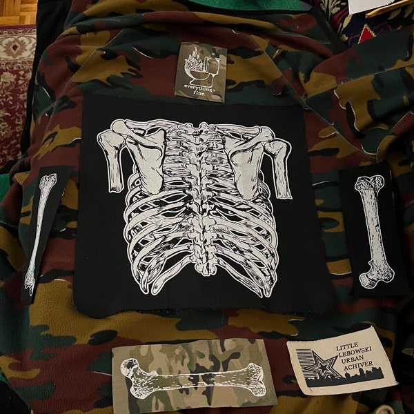 Rib Cage From the Back Back Patch. Sew on Back Patch for Bony Punk ...