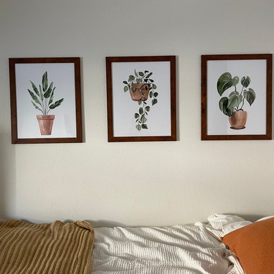 Botanical Print Set, Living Room Wall Art, Home Decor Gift, Houseplant ...