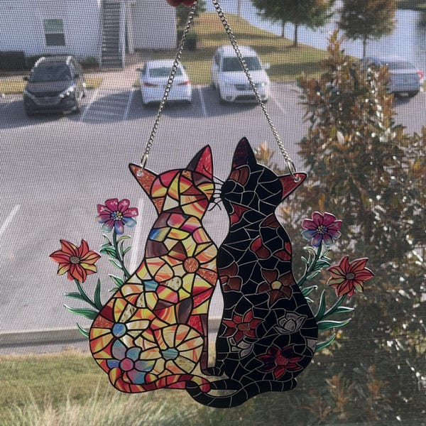 Cat Acrylic Window Hanging, Cat Wall Window Hanging Art Decoration, Cat ...
