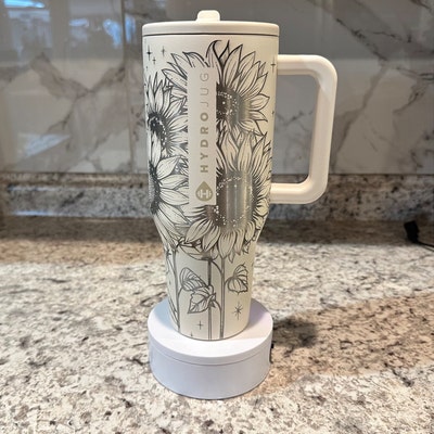 Engraved Stanley Tumbler Neon Pink Rose Design Engraved Quencher ...