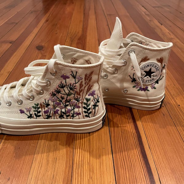 Custom Converse Chuck Taylor Daisy Embroidered Converse Shoes, Garden ...
