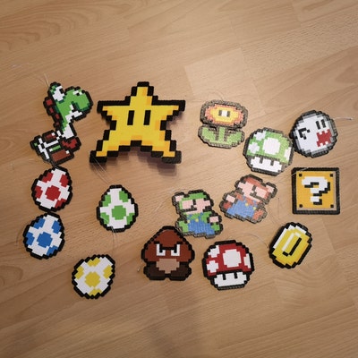 ORIGINAL Mario Bros. Perler Bead Star Christmas Tree Topper and ...