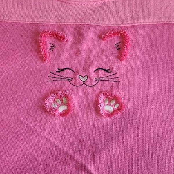 Fringe Fluffy Paws Kitten Cat Fringed Fur Machine Embroidery Designs ...
