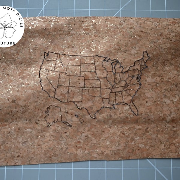 USA Map Outline With States Machine Embroidery Design - USA Map Outline ...