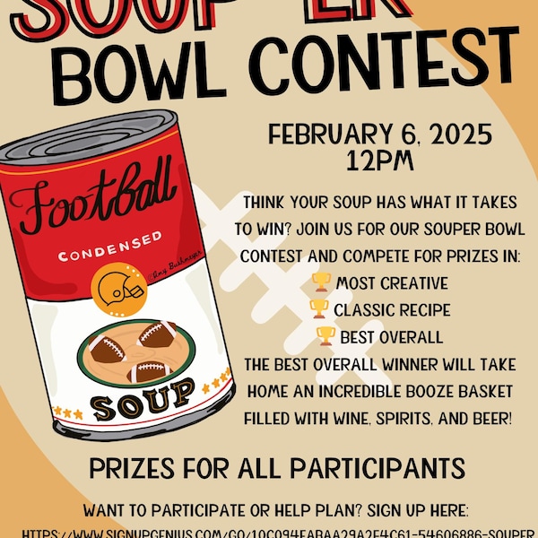 Souper Bowl Sunday Flyer for the Big Game Football Template Fundraiser ...