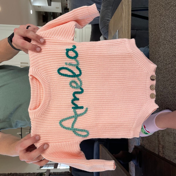 Custom Design Jumper,personalised Sweater,hand Embroidered Sweater,baby ...