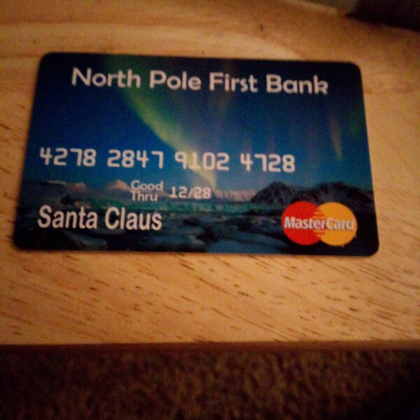 Santa’s Credit Card on PVC Realistic - Etsy