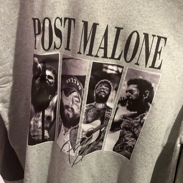 Post Malone Music Rap Vintage Graphic Color Shirt, Post Malone Tour ...
