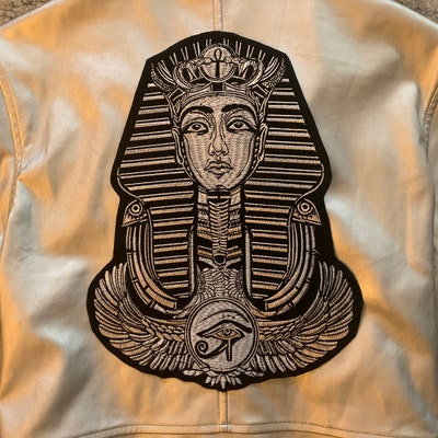 Large Silver Egyptian Pharaoh Iron on Patch Egyptian Pharaoh - Etsy