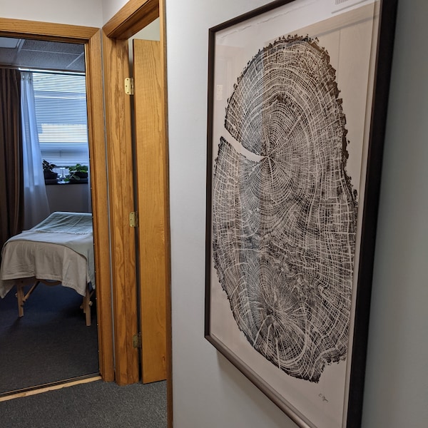Old Ash Tree Ring Print, Tree Ring Wall Art, 24x36 Linocut Oversized ...