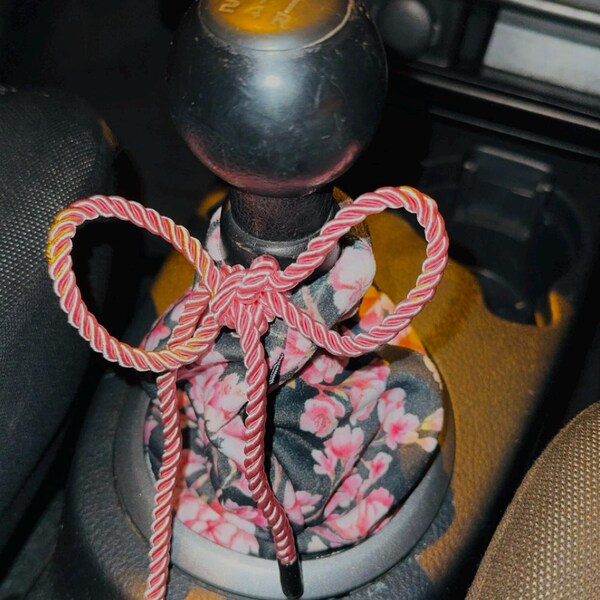 Blue and Ivory Sakura Cherry Blossom Shift Boot OR E-brake Boot Custom ...