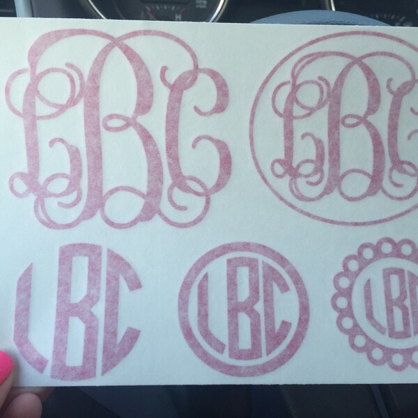 Vinyl Monograms - Vinyl Monogram Decal - Monogram Decal Set - Vinyl ...