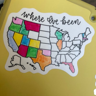 Where Weve Been Map Vinyl Sticker United States USA Waterproof Decal ...