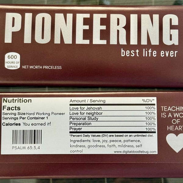 Español DIY Printable Chocolate Bar Wrappers Template Jw Precursor ...