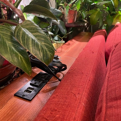 Powered Wood Console Table 5 Inches Deep Behind the Sofa - Etsy