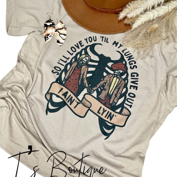 Love You Til Lungs Give Out Western PNG | Skeleton Couple Instant ...