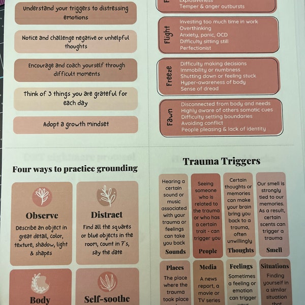 PTSD Trauma Coping Skills Cards, DBT Skills, Emotional Regulation, CBT ...