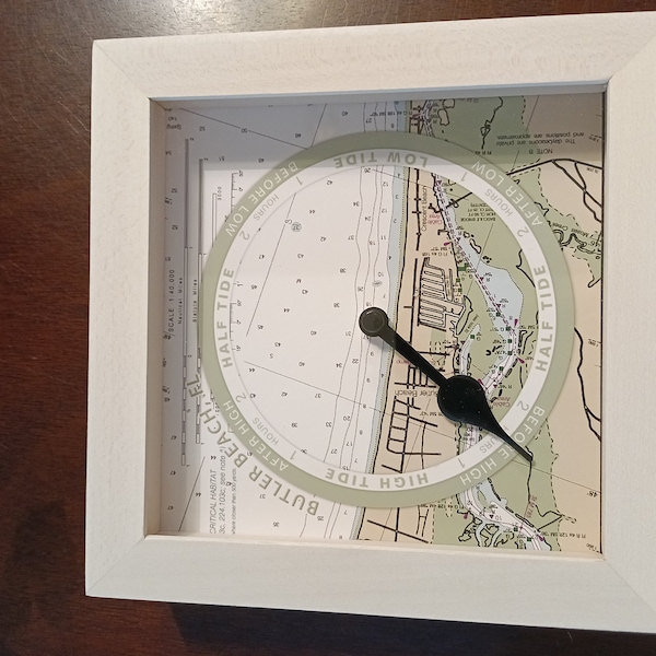 Tide Clock, Nautical Chart, Custom for Any Coast, Hang or Stand - Etsy