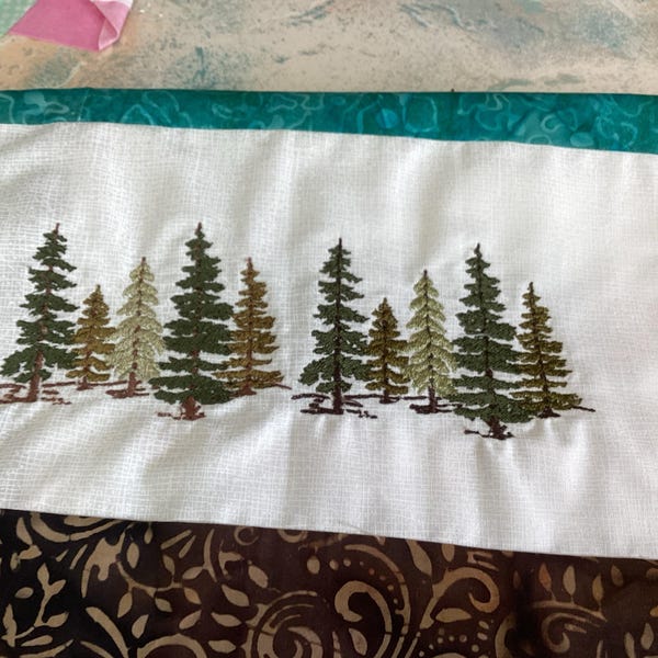 Forest Pine and Fir Trees Embroidery Design: Nature Scene (multi Format ...