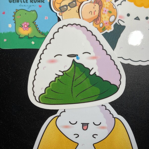 Tamago Onigiri Vinyl Sticker | Kawaii Stickers, Onigiri Stickers | Cute ...