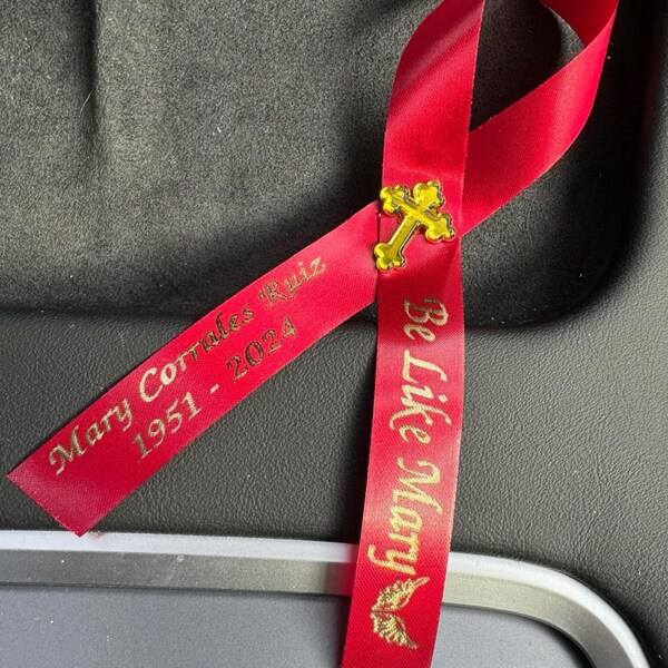 Personalized Memorial Ribbons With Pins for Funeral or Celebration of ...