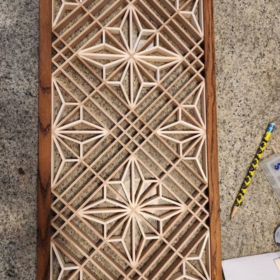 Kumiko Kit. No Need to Cut and Ready for Assembling. Pattern Kakuasa ...