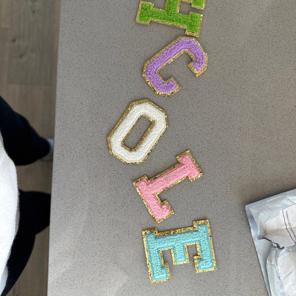 3.2 Inch Orange Chenille Letters, Iron on Chenille Letters, Iron on ...