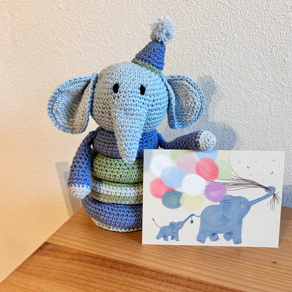 Stacking Tower Ella the Elephant - Crochet Pattern | German & ENGLISH ...