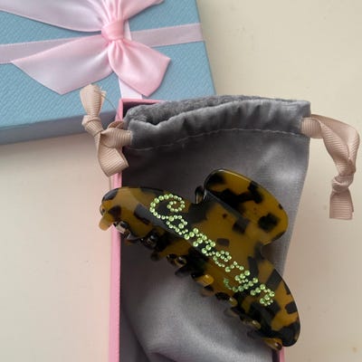 Custom Rhinestone Name Hair Claw Clips - Etsy