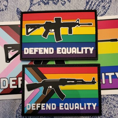 AR-15 Defend Equality LGBTQ Gay Pride Flag and Rifle PVC Patch With ...