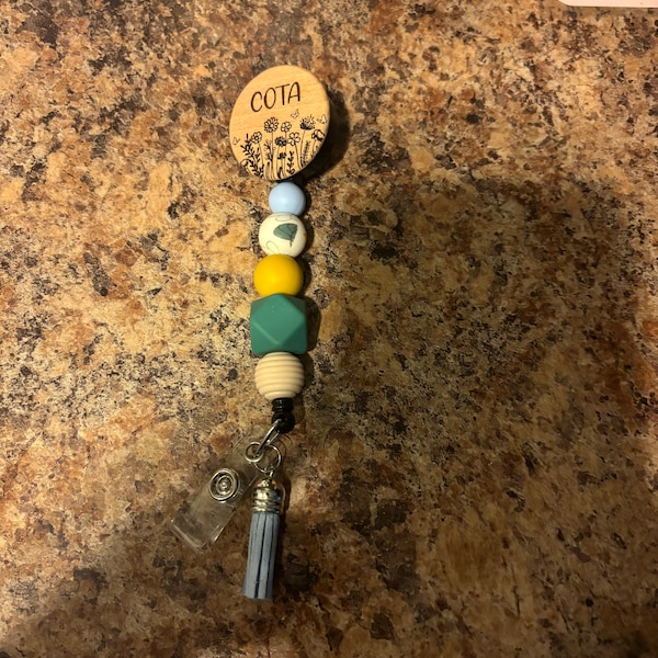 Personalized Badge Reel // Silicone Beaded ID Badge Holder // Office ...