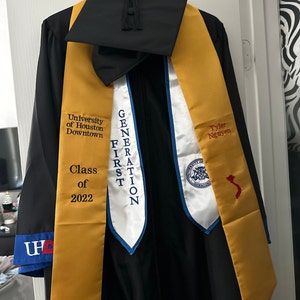 AOII Infinity Graduation Stole With Appliqué Letters and Trim/ - Etsy