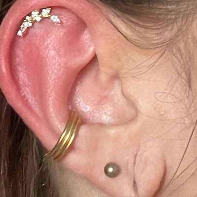 Helix Piercing Spiral Ear Piercing Conch Piercing Silver - Etsy