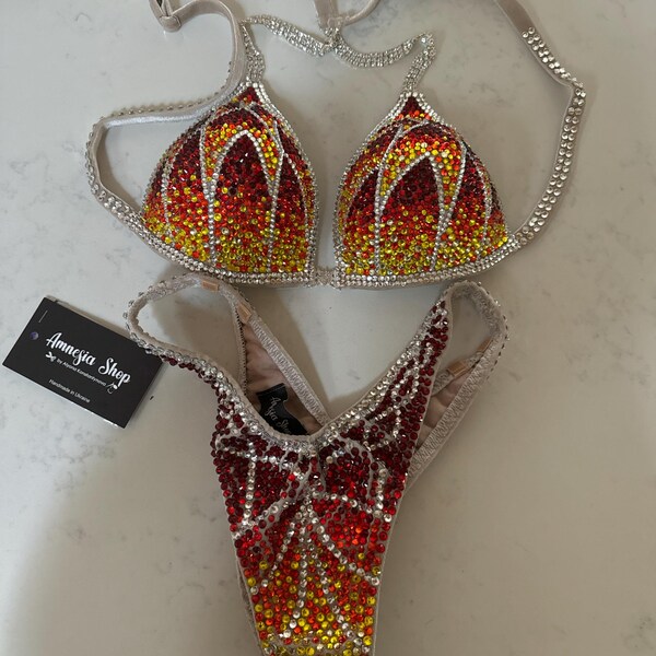 Black Gold Competition Bikini Suit, Competition Set, Figure Bikini ...