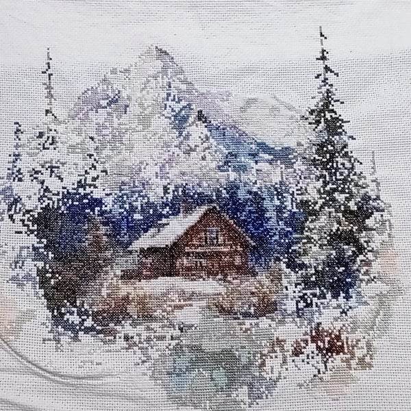 Nature Cross Stitch Pattern With Mountains, Landscape Cross Stitch ...