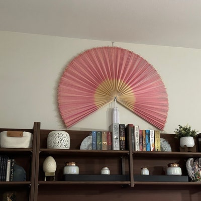 Wall Fan Decor, Bamboo Decorative Fans, Handcrafted Bamboo Fan, Boho ...