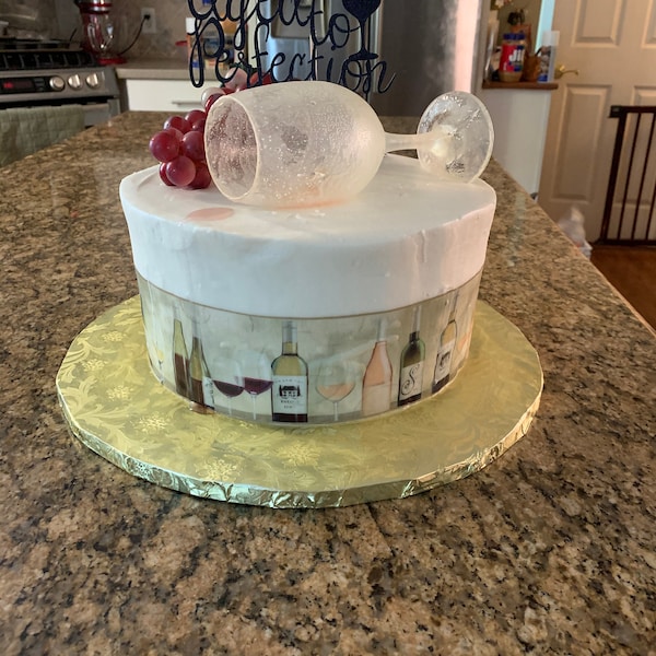 Wine Glass Sugar Edible Cake Topper Glass Ware Isomalt Handmade Fondant ...