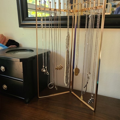 Gold Earring Display, Gold Necklace Display, Gold Jewelry Organizer ...