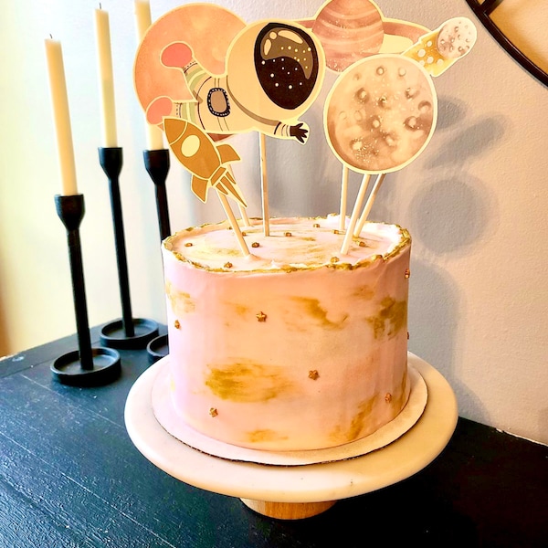 Printable Space Cake Topper Space Centerpieces Space Birthday Party ...