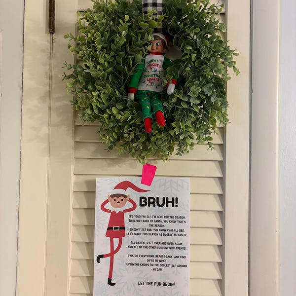 Elf Letter Bruh No Cap 6 7 - DIGITAL DOWNLOAD - Etsy