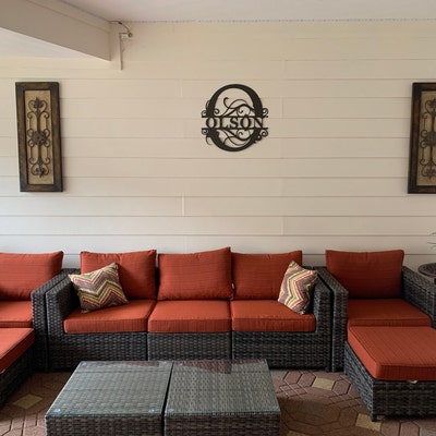 Split Letter Monogram-metal Sign-door Hanger-family Sign-housewarming ...