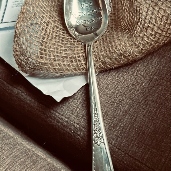 Honey Bee Spoon, Be Kind, Hand Stamped Silver Plated Spoon, Honey Spoon ...