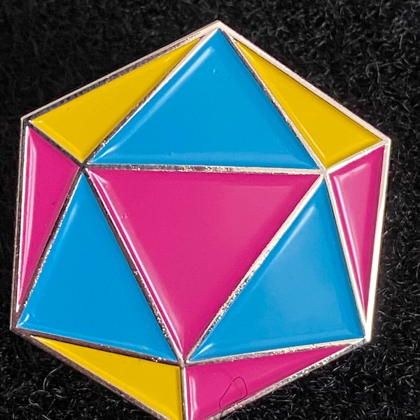 Pansexual Pride D20 Gaming Dice Enamel Pin in LGBTQ Pan Pride Flag ...