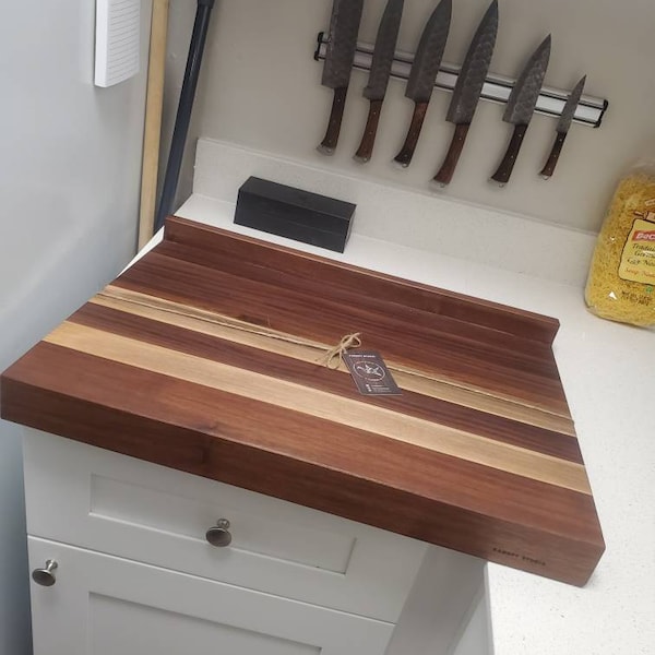 Edge Grain Wood Dough Kneading Board With Double Countertop Notch ...