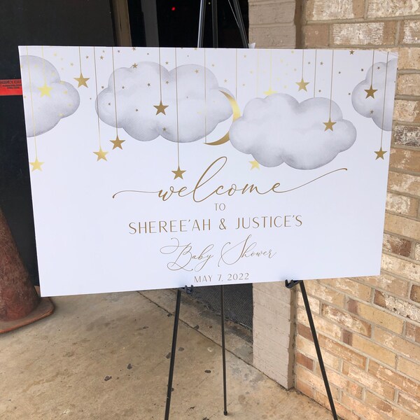 Gender Neutral Baby Shower Welcome Sign, Twinkle Twinkle Little Star ...