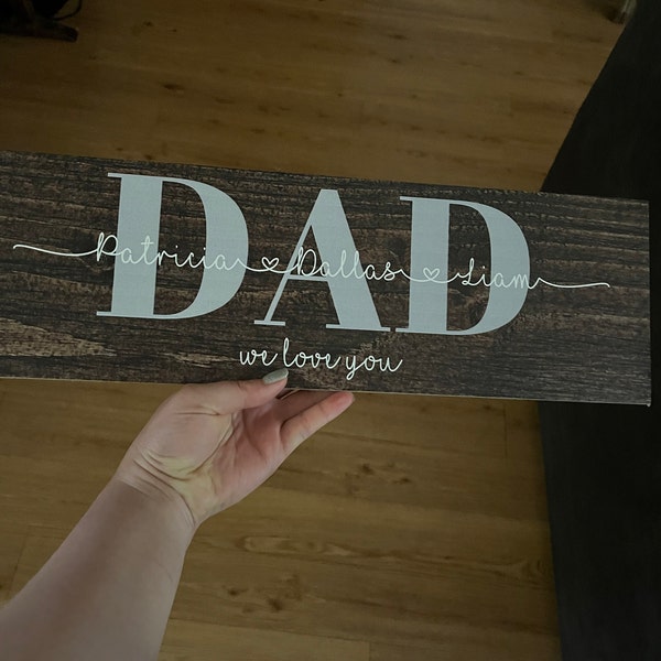 Dad Sign, Father's Day Gift, Rustic Wood Dad Sign, Family Wall Sign ...