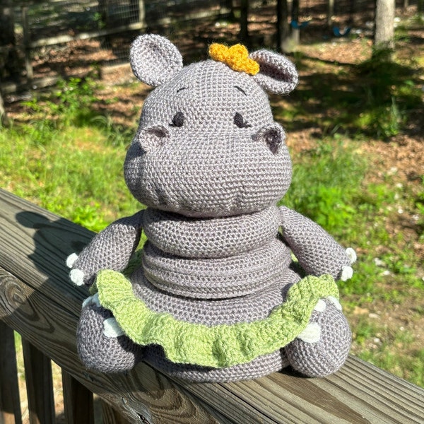 Hippo Stacking Toy Crochet Pattern, Amigurumi Safari Animal Nursery ...
