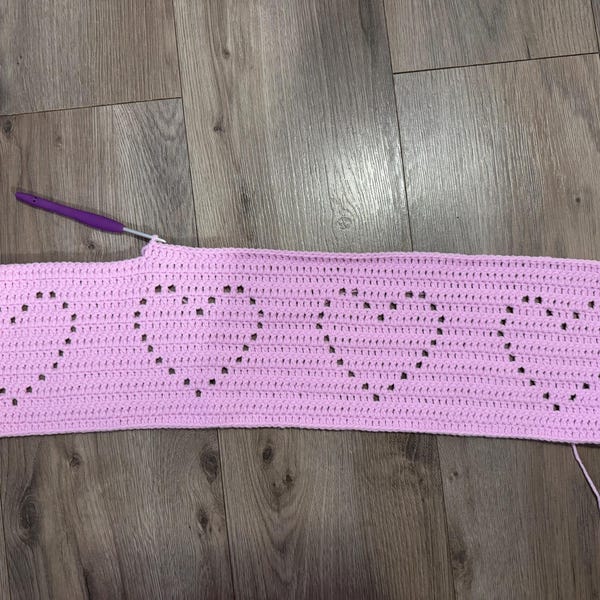 Filet Crochet Blanket Pattern | Cancer Awareness Ribbon Blanket ...